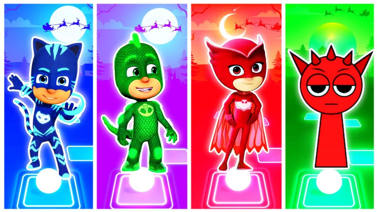 Catboy 🆚 Gekko 🆚 Owlette 🆚 Incredibox Sprunki - Tiles Hop EDM Rush ...