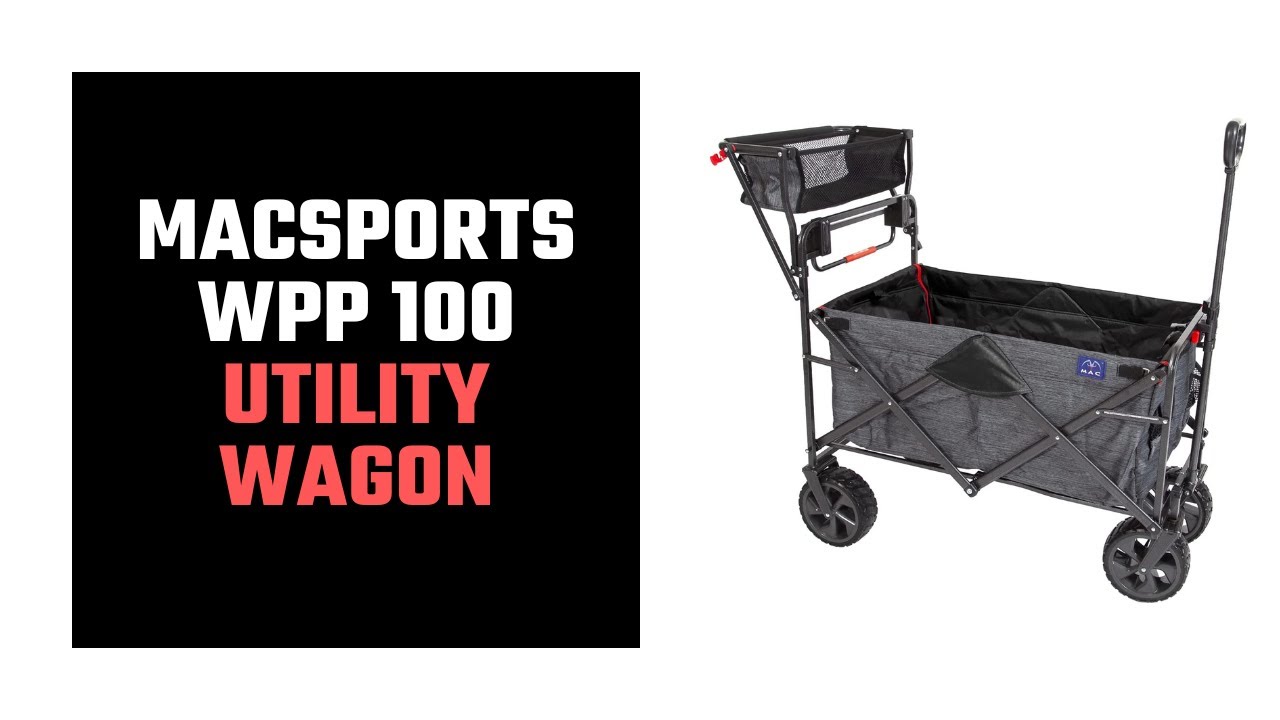 MacSports WPP-100 Utility Wagon Outdoor Heavy Duty Folding Cart Push ...