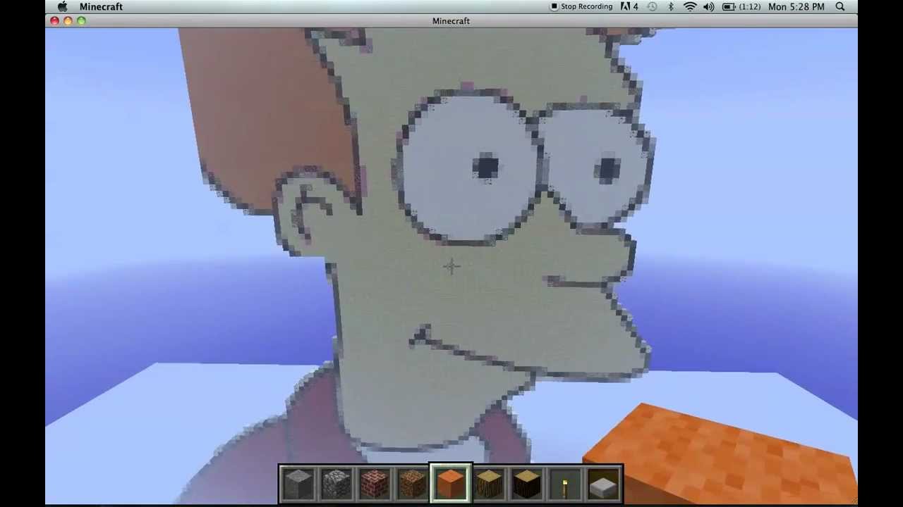 Phillip J. Fry (Futurama) - Minecraft Pixel Art - YouTube