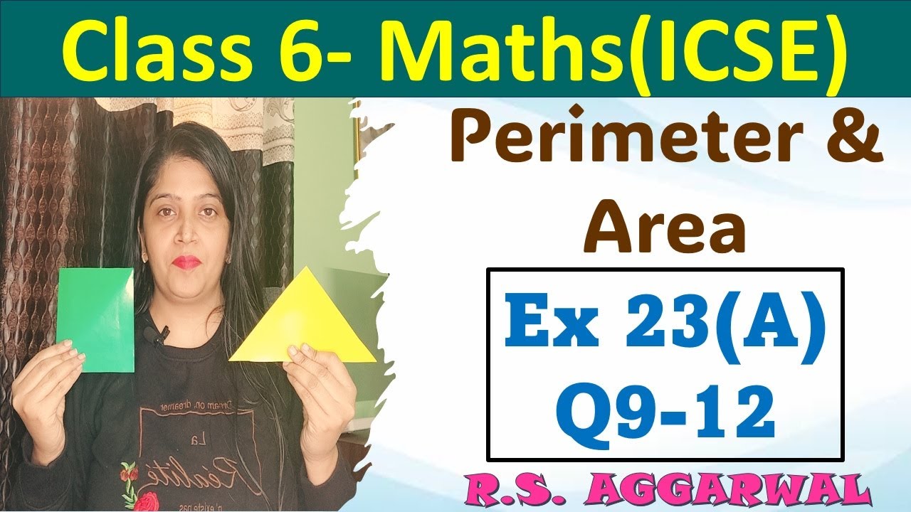 Perimeter and Area | Icse class 6 mathematics | Chapter 23 | Exercise ...