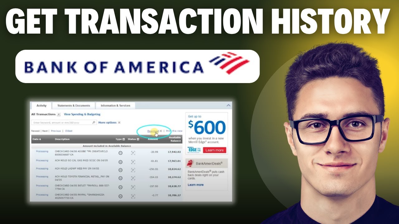 How To Find Transaction History From Bank Of America (2025) - YouTube
