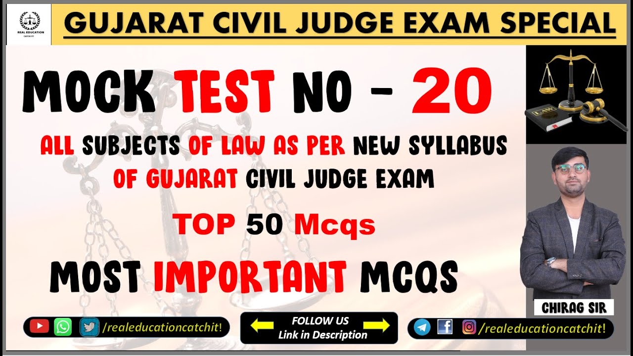 Mock Test-20| Gujarat Civil Judge Exam 2023| With Answers and Detailed ...