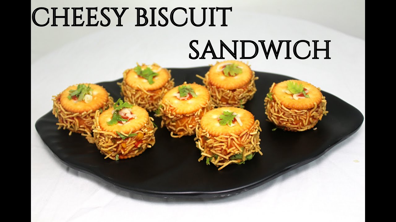Cheesy Biscuit Sandwich Recipe || Quick Easy Monaco Cheesy Snack and ...