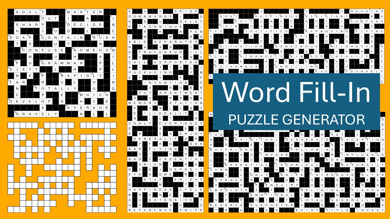 Word Fill-In Puzzle Generator - YouTube