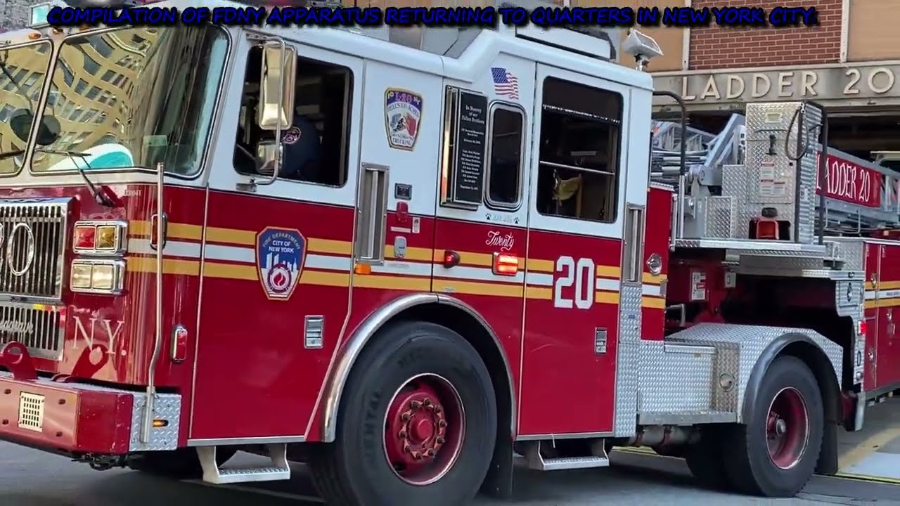 COMPILATION OF FDNY APPARATUS RETURNING TO THEIR RESPECTIVE FIREHOUSES ...