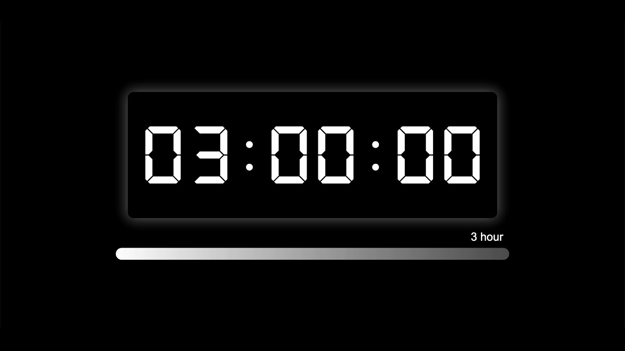 Stopwatch 3 hours | Count Down Timer | No Alarm | White - YouTube