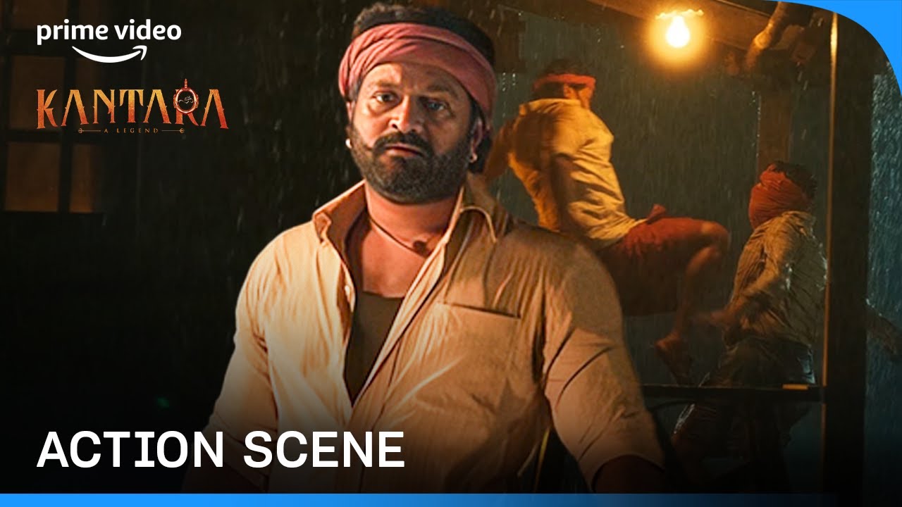 Rishab Shetty's Fight Scene | Kantara | Prime Video India - YouTube