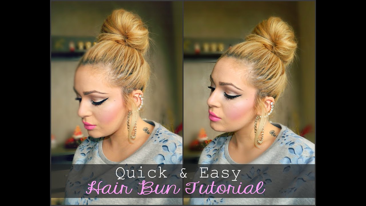 Quick&Easy Messy Hair Bun Tutorial ♥ - Smashing Darling x - YouTube