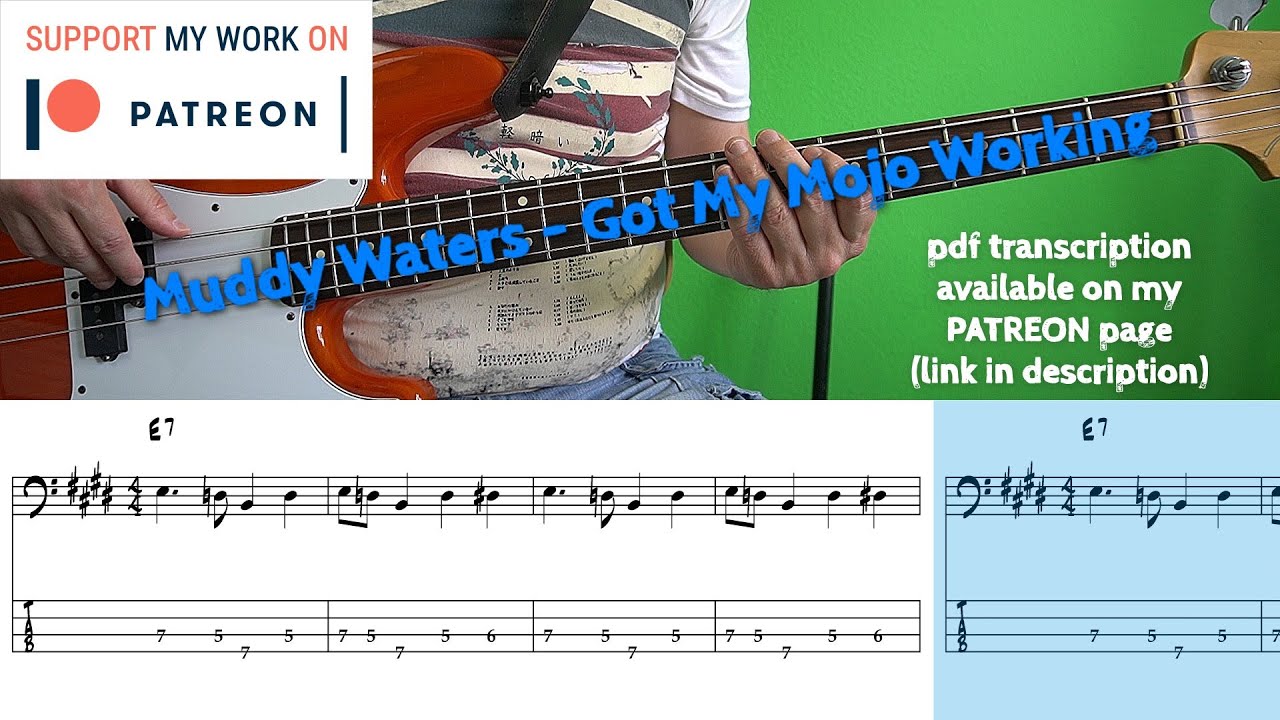 Muddy Waters - Got My Mojo Working (Bass cover with tabs) - YouTube