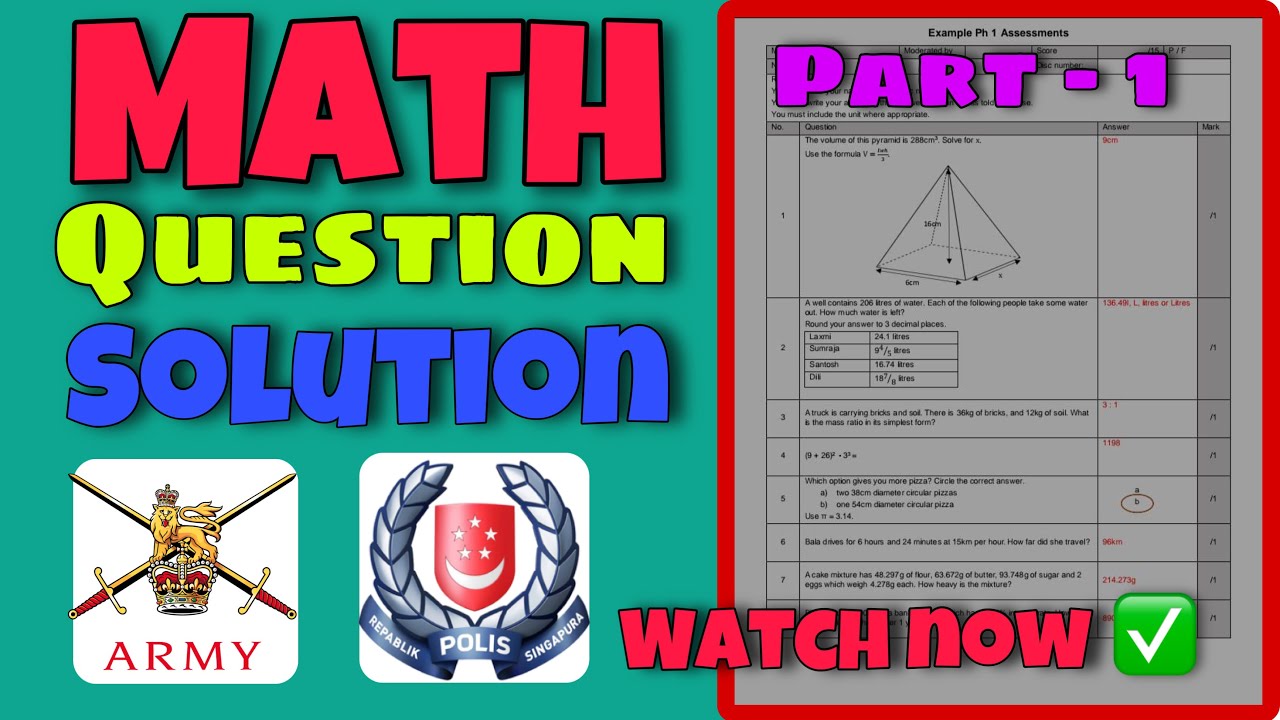 Math question solution of British Army #srmpvlog #singaporepoliceforce ...