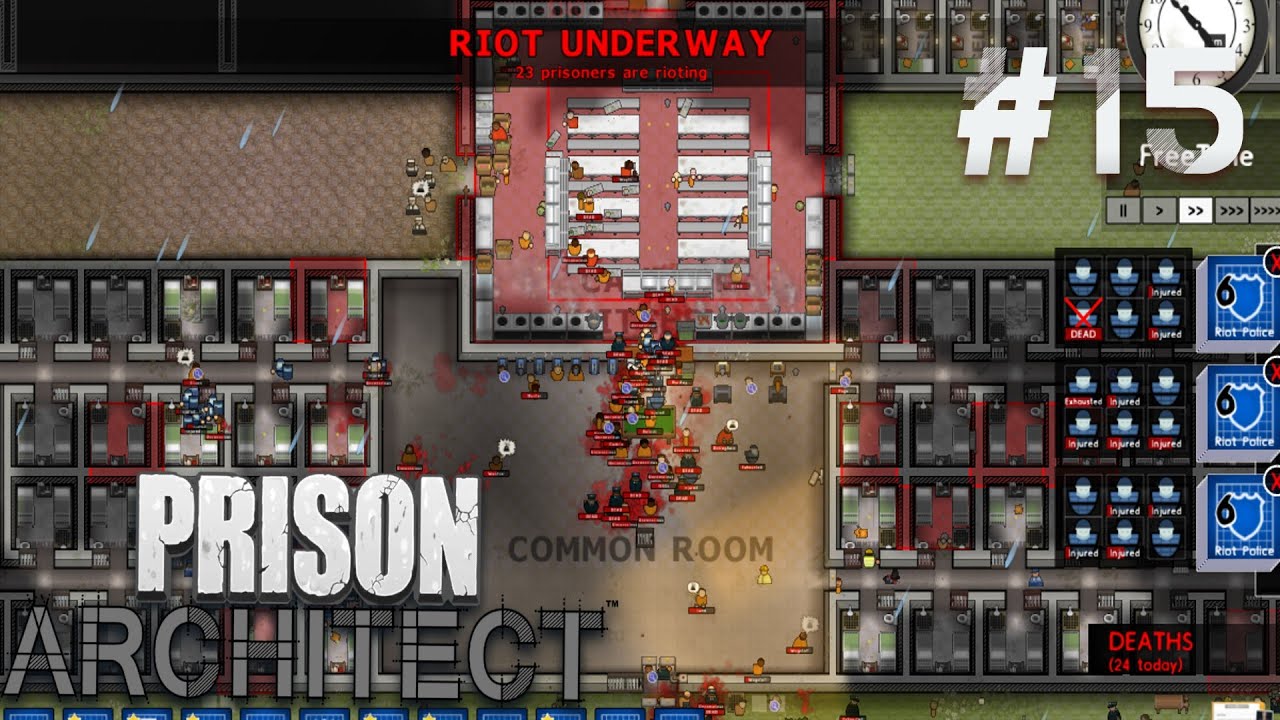 Prison Architect Free For Life - EP15 - Riot Underway - YouTube