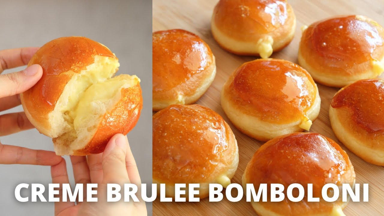 Fluffy & garing! CREME BRULEE BOMBOLONI! - YouTube
