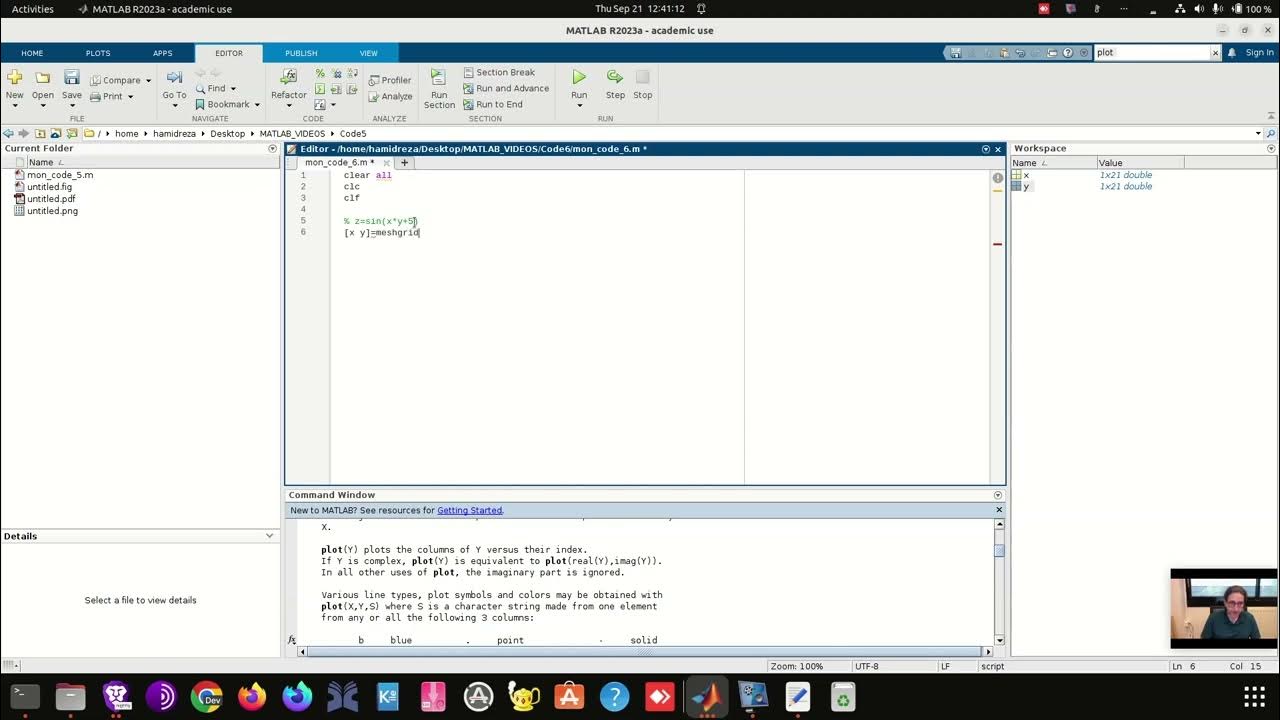 Video 20 Plot 3D Surf MATLAB - YouTube