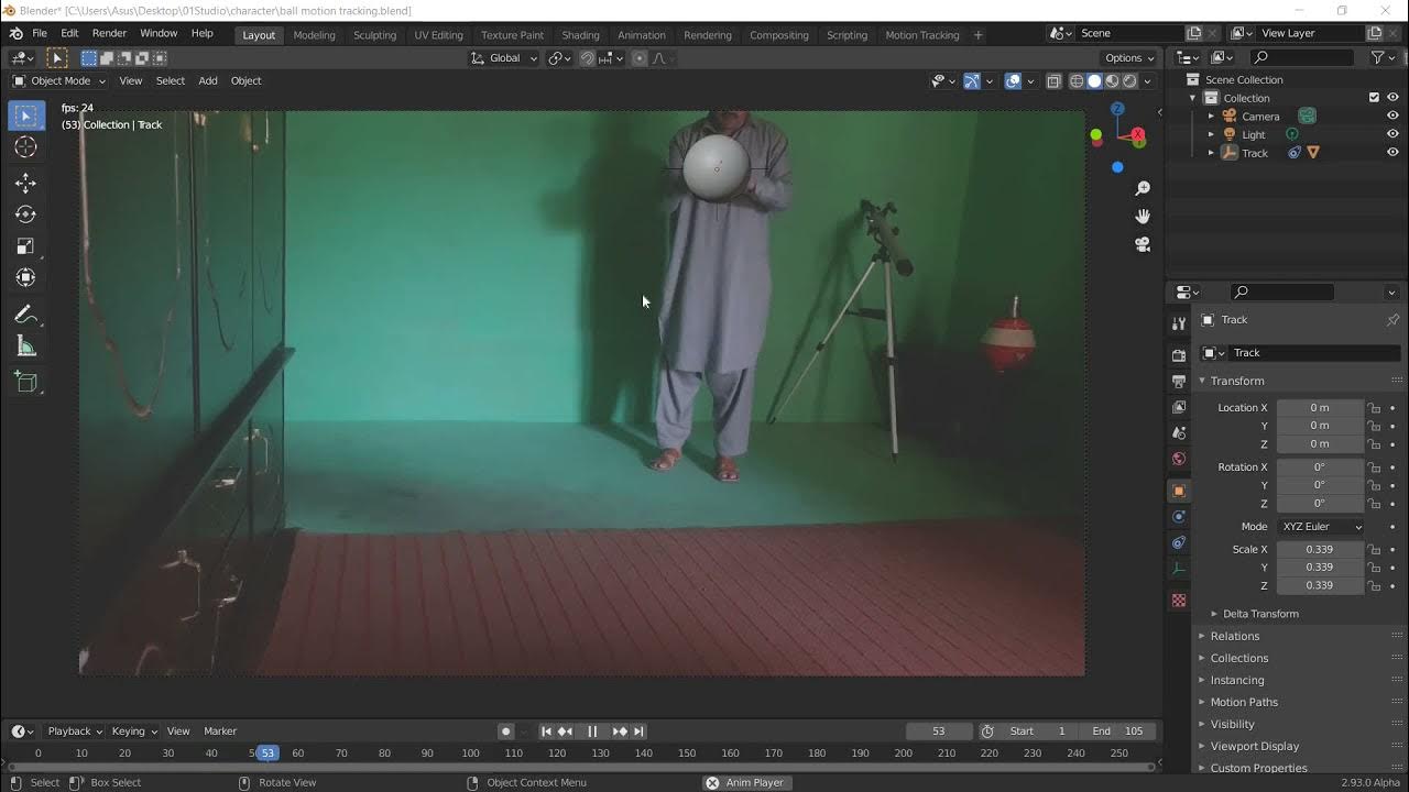 Ball, Motion tracking, Blender Tutorial, object track, beginner, VFX ball, video tracking ...