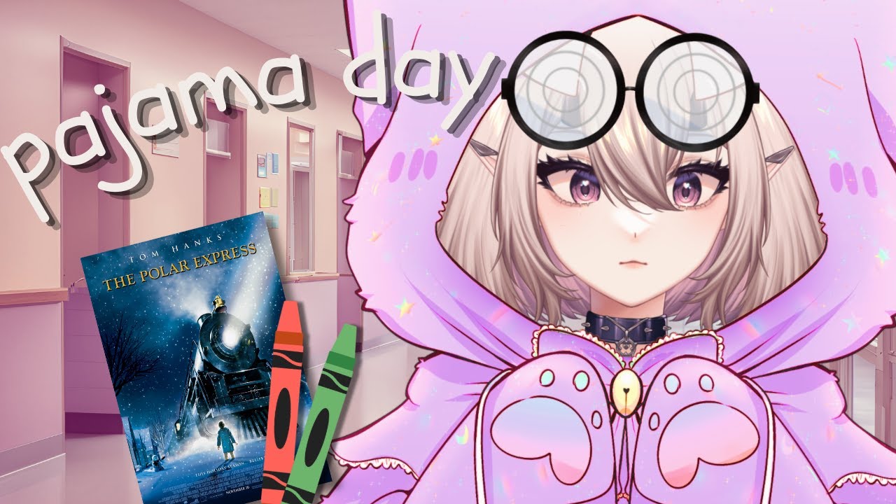 PAJAMA DAY! polar express watchalong + colouring handcam - YouTube