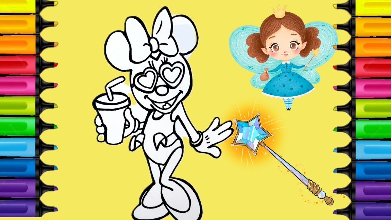 Drawing and Coloring lovely Mini mouse 🐭 - YouTube