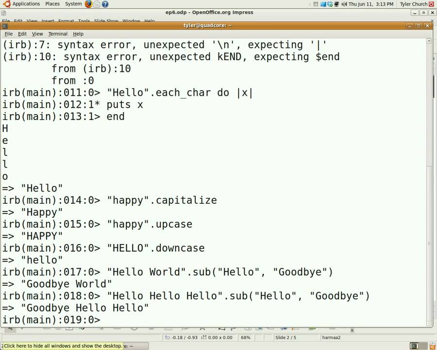 Programming With Ruby Episode 6, Strings - YouTube