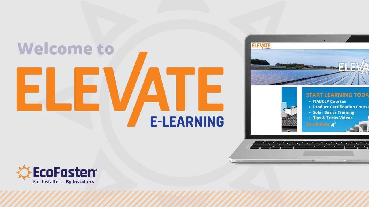 Elevate E-Learning: EcoFasten's Solar Installer Training Certification Program - YouTube
