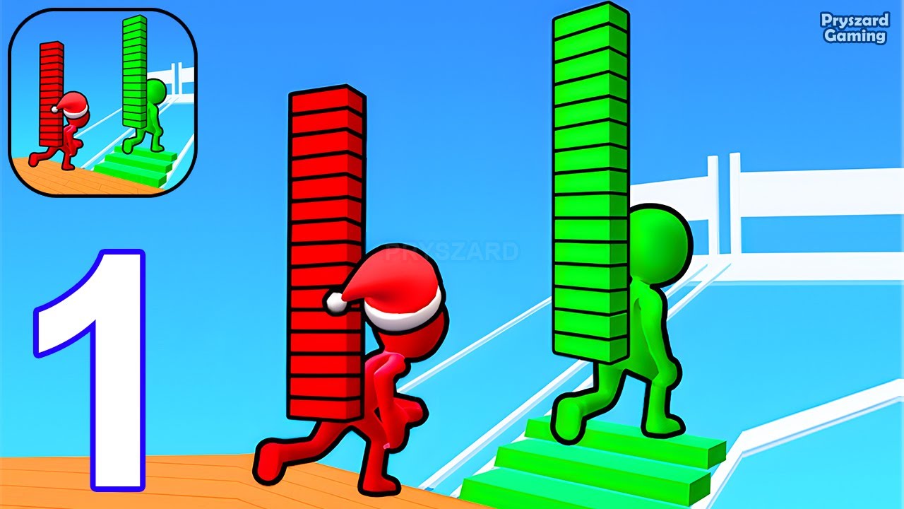 Bridge Race - Gameplay Walkthrough Part 1 Tutorial Stickman Bridge Race ...