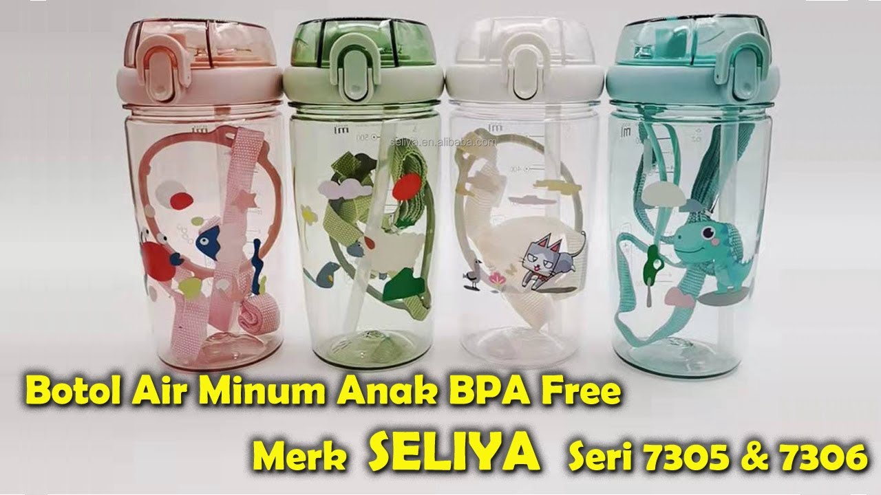 Review Botol Minum Anak SELIYA Karakter Hewan Free Sedotan & Tali Seri ...