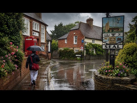 A gentle drizzle became a quick heavy rain 🌧️ | Seal Village, Kent | 4K ASMR Rain Ambience