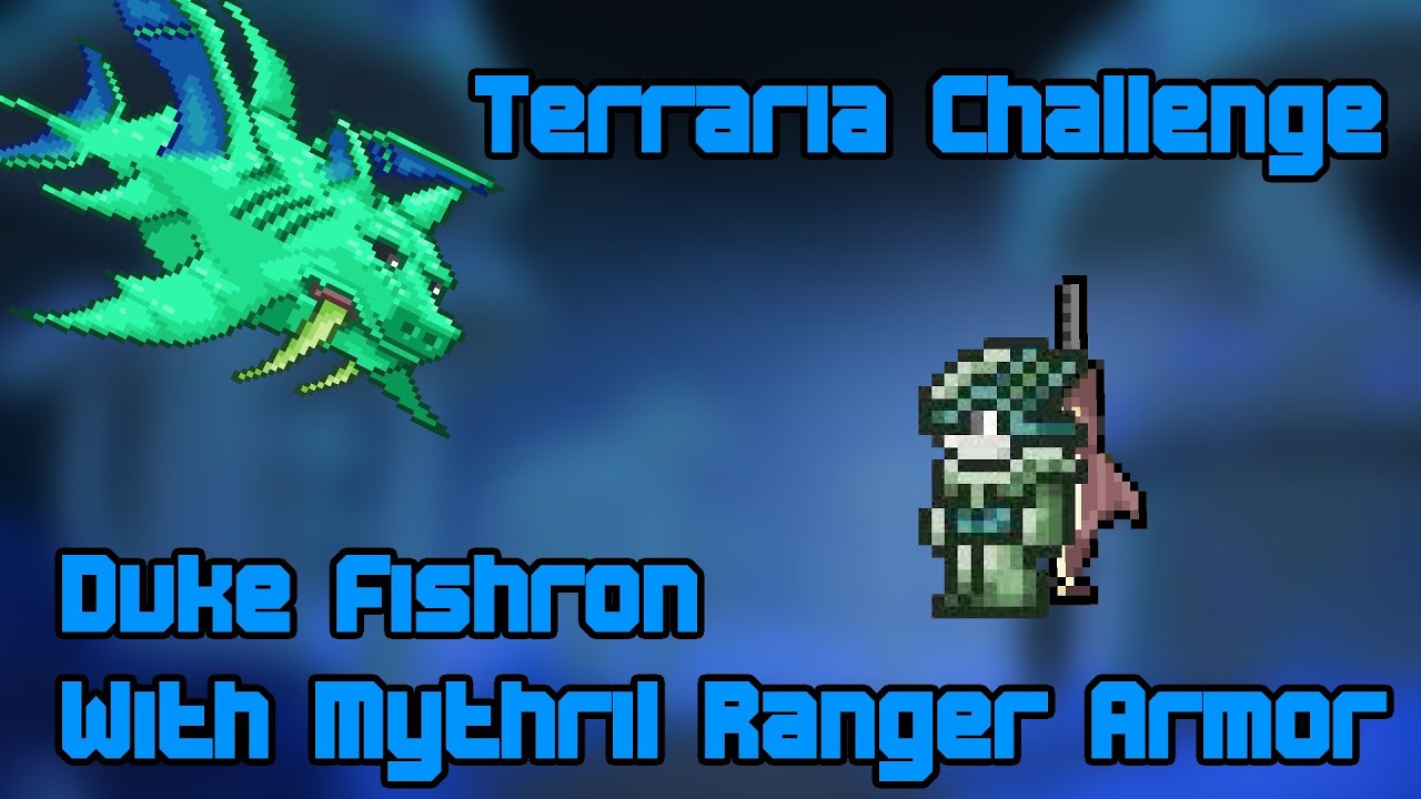 Terraria Challenge (Duke Fishron With Mythril Ranged Armor) - YouTube