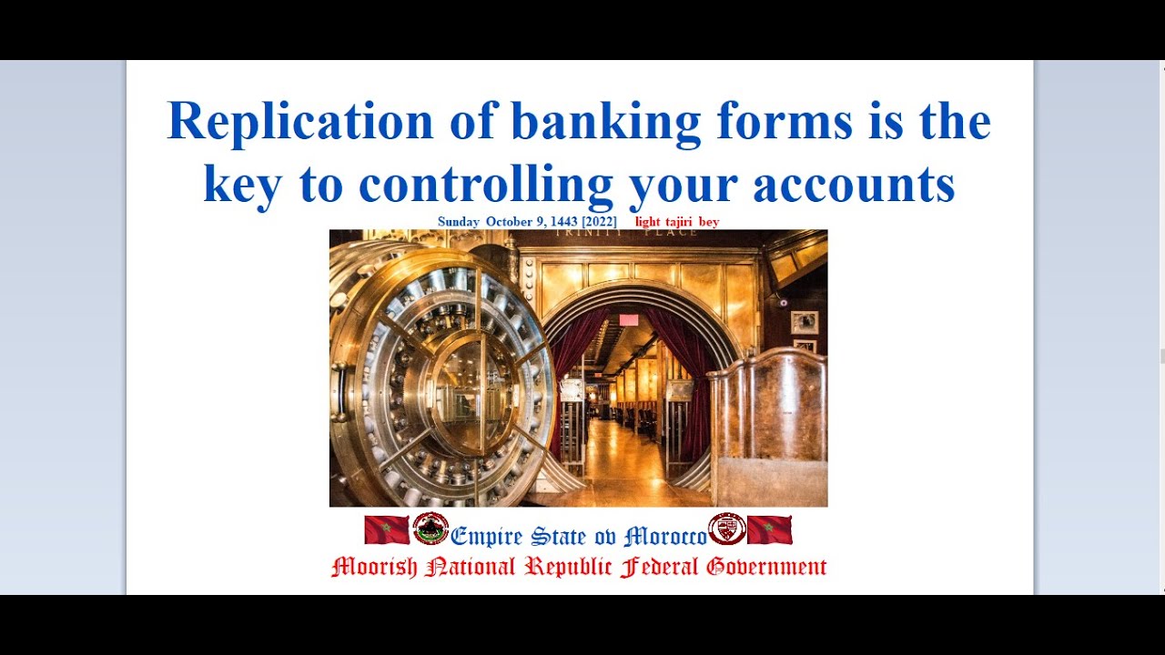 Replication of banking forms is the key to controlling your accounts ...