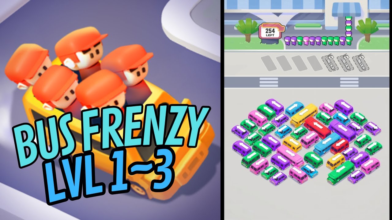 🏅 BUS FRENZY: Station Shuffl 🚗🚌🚙🚕 LVL 1~3 🛻🚓🚕🚐 GAMEPLAY - YouTube