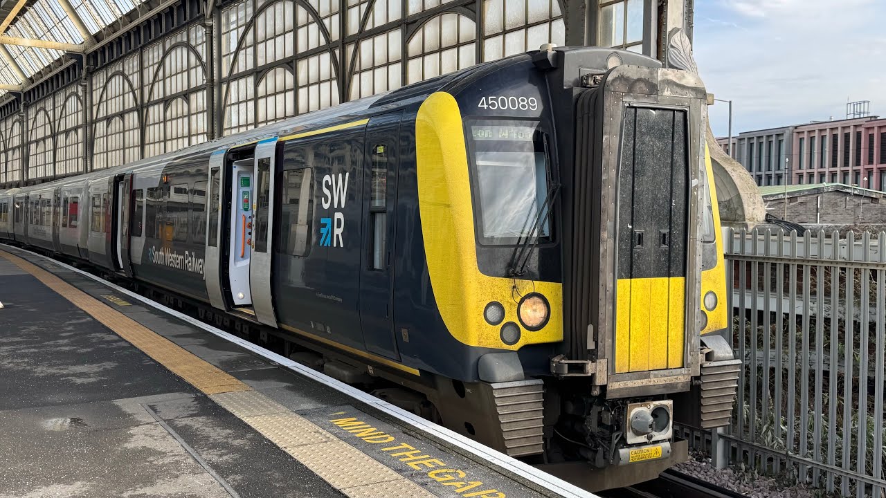 Full journey between London Waterloo and Raynes Park on SWR class 450 ...