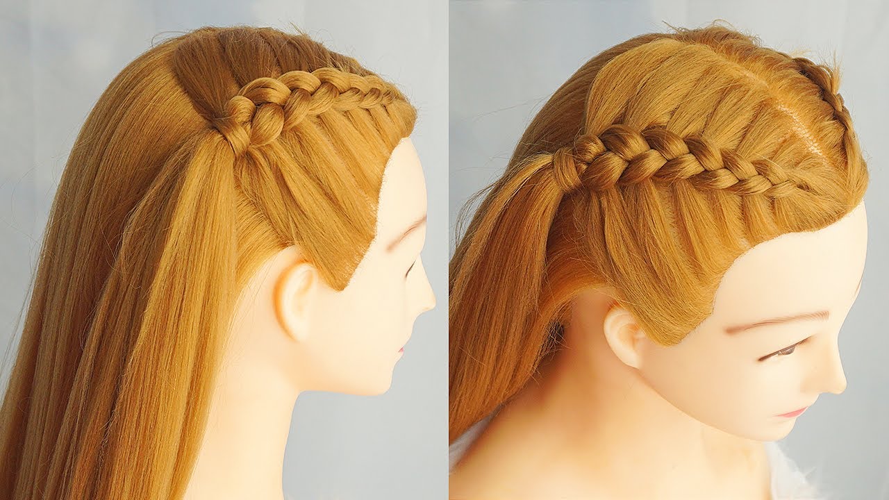 Easy Front Braid Hairstyle – Open Hairstyle For Party | How To Do ...