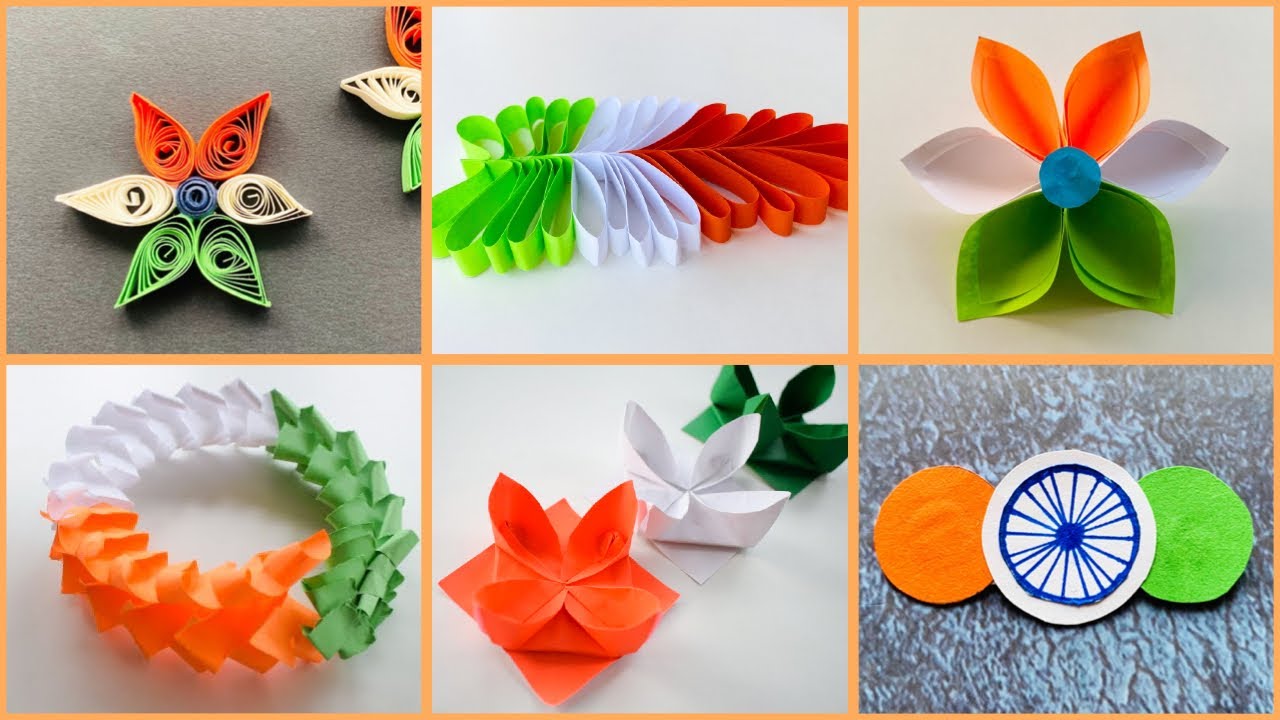 6 Easy Tricolor Craft ideas for Independence Day | Best Tricolor Paper ...