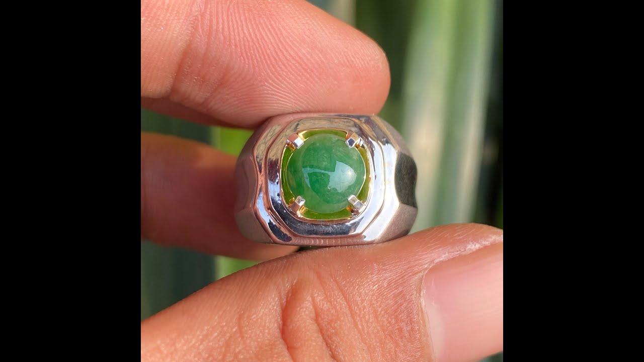 Natural 2.14ct Jadeite Jade Giok Burma Type A Ring Perak - YouTube