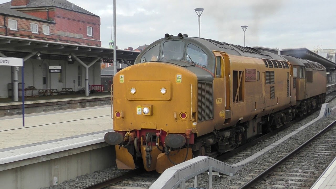 Class 97 Network Rail Departing Derby (15/11/19) - YouTube