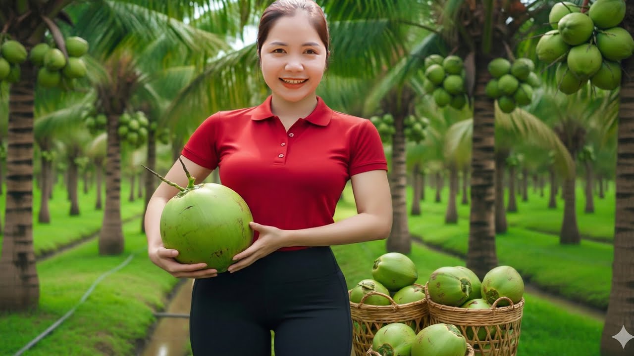 Harvesting 1000+ Green-Skinned Diamond Coconut Goes To Countryside ...