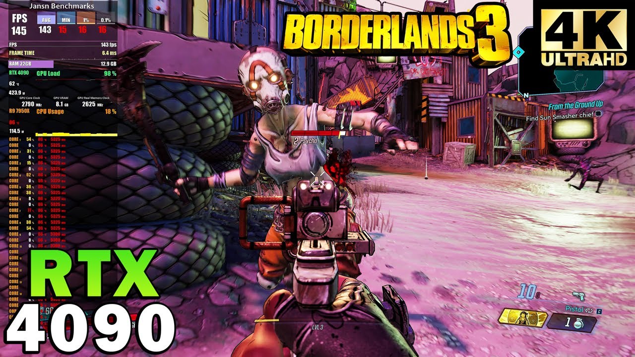 Borderlands 3 4K | RTX 4090 | Ryzen 9 7950X | Maximum Settings - YouTube