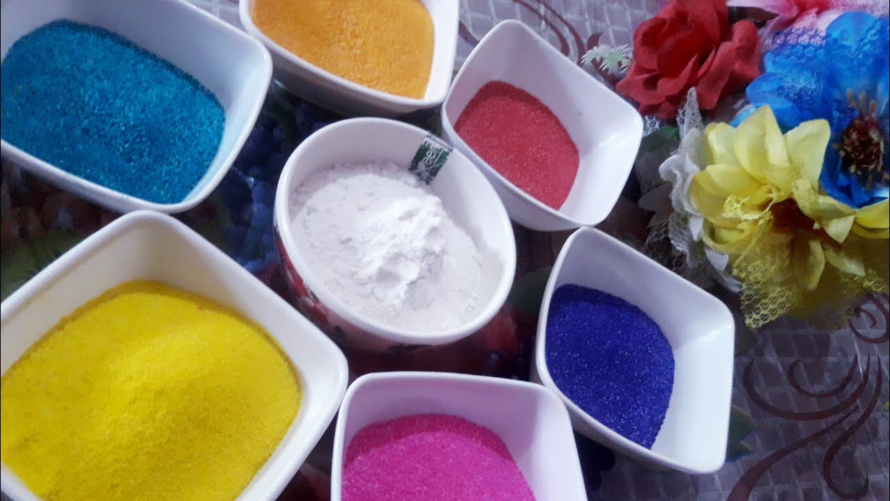 DIY rangoli powder|how to make rangoli colors at home with rice flour ...