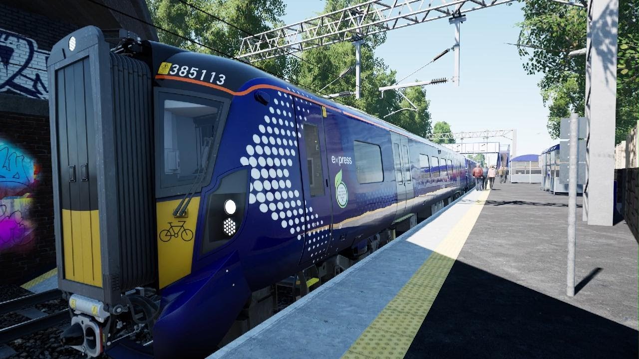 Train Sim World 3 - Class 386 departing Falkirk High for Edinburgh ...