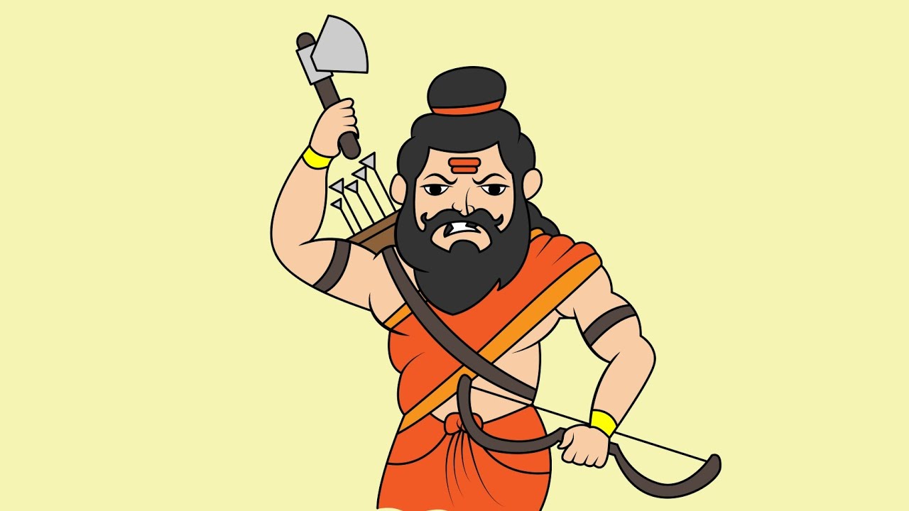 Parshuram Drawing Illustration From Bhagwan | How To Draw Parshuram ...