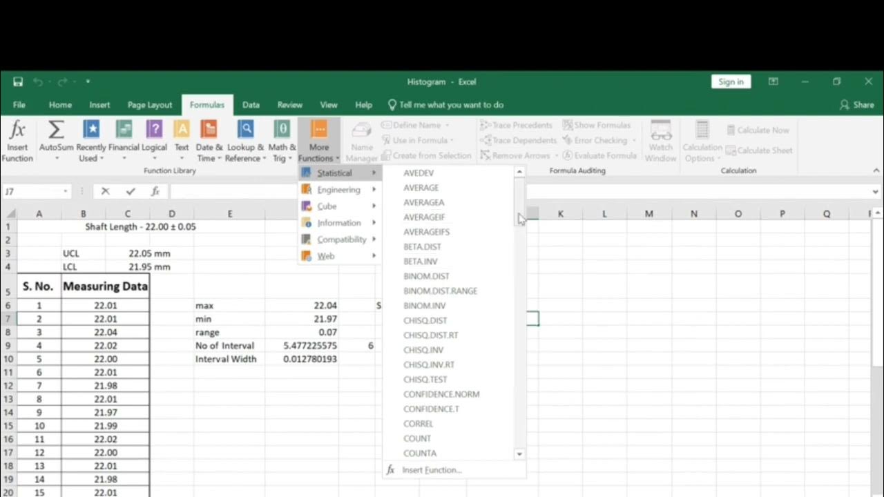 How to make histogram 📊 in MS Excel/7 QC Tools/ Data Distribution 🖥️ ...