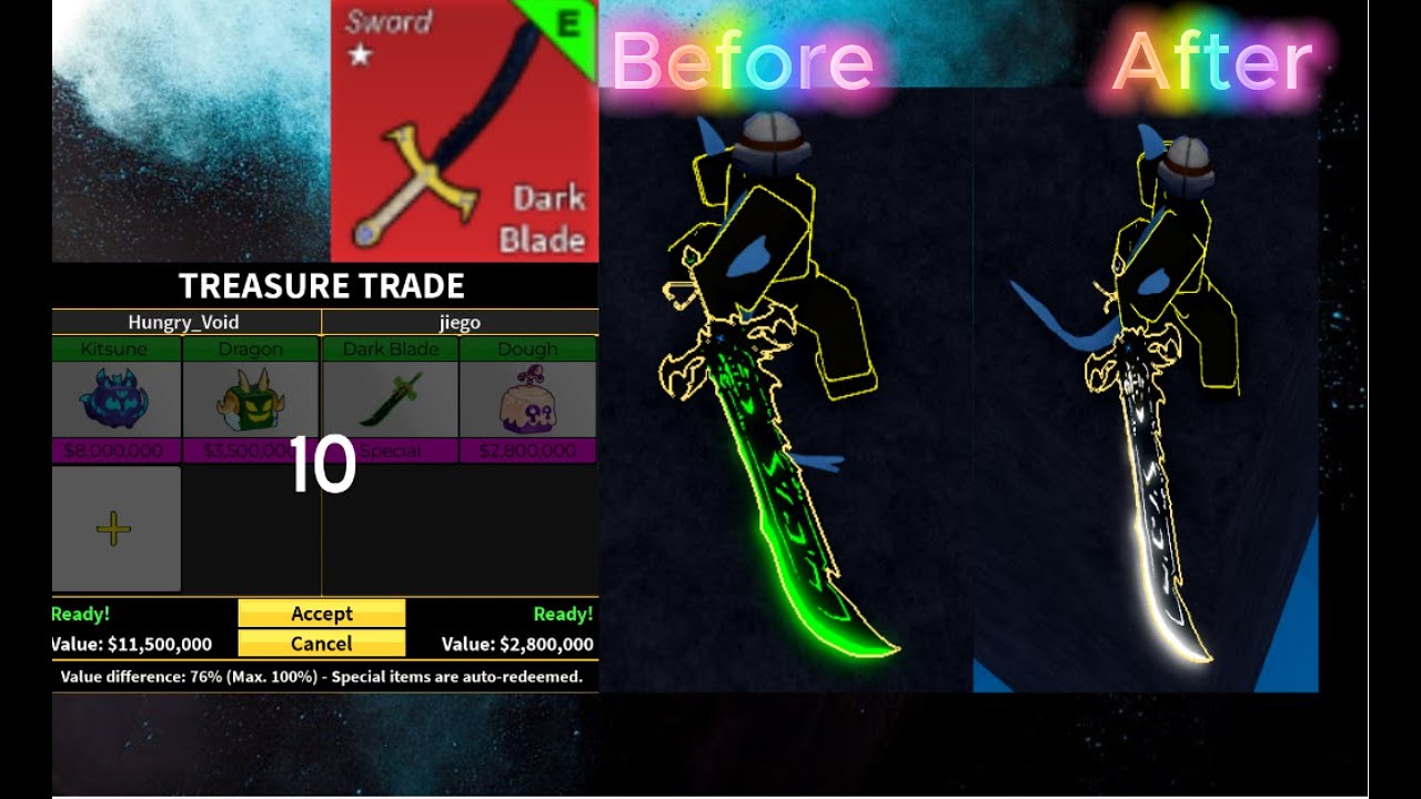 Trading for Dark Blade and Unlocking v3 in Blox Fruits! - YouTube