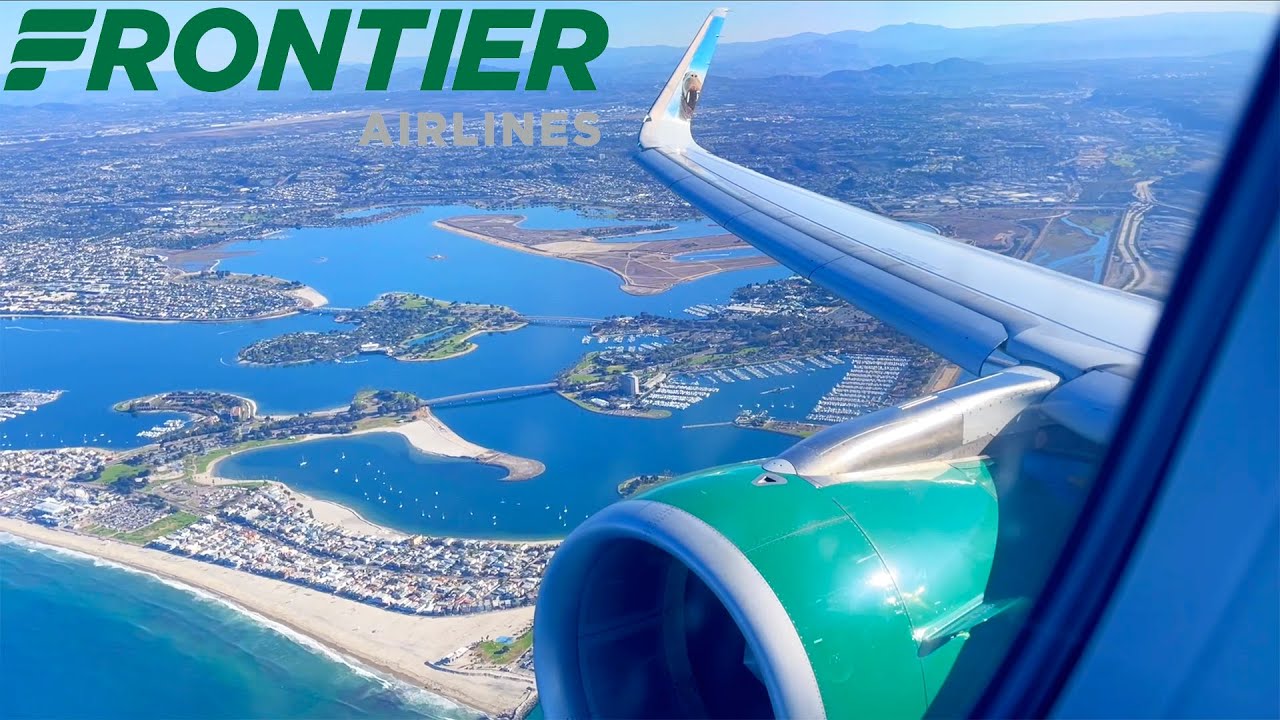 Frontier Airlines Airbus A321 Engine View + Buzz Takeoff from San Diego ...