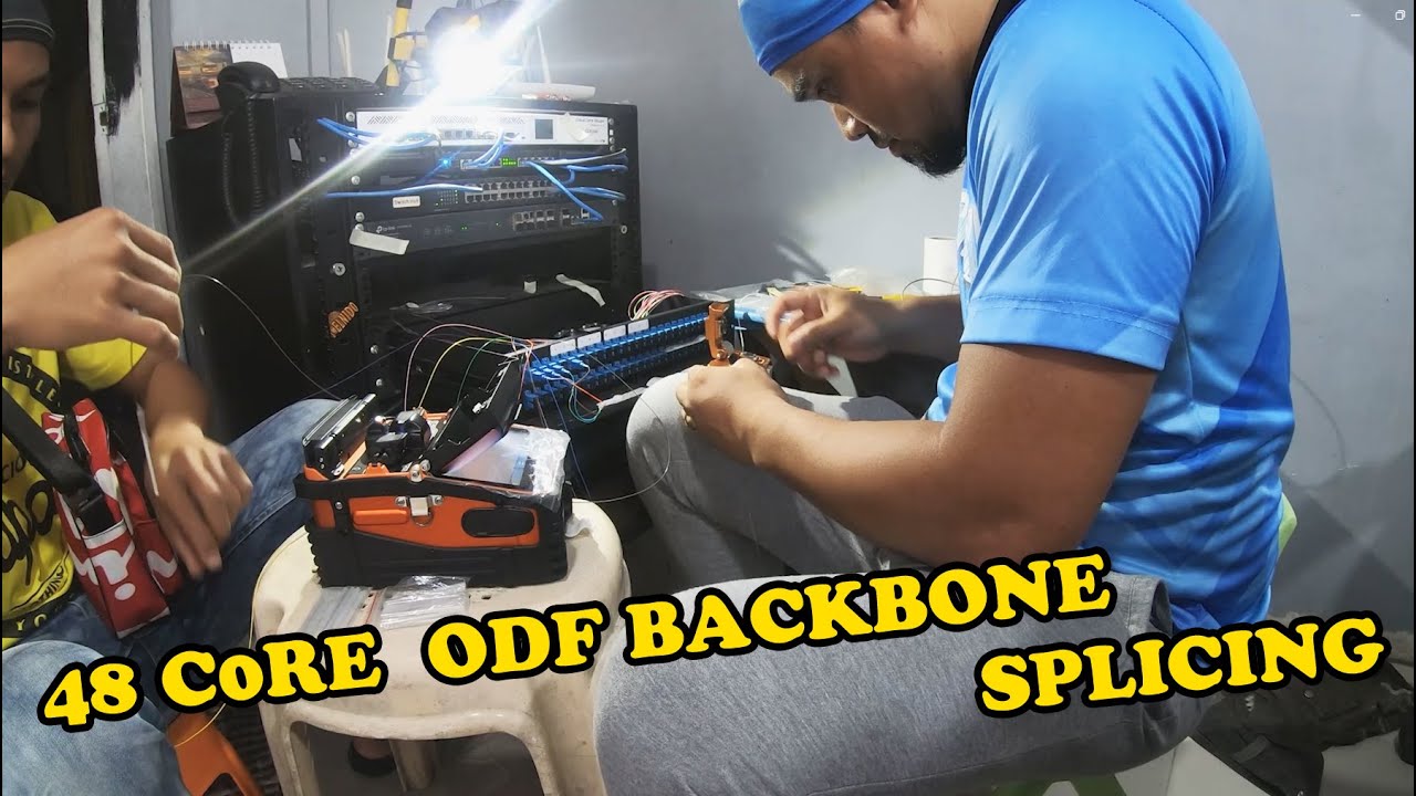 SPLICING ODF 48 CORE FIBER OPTIC FTTH - YouTube