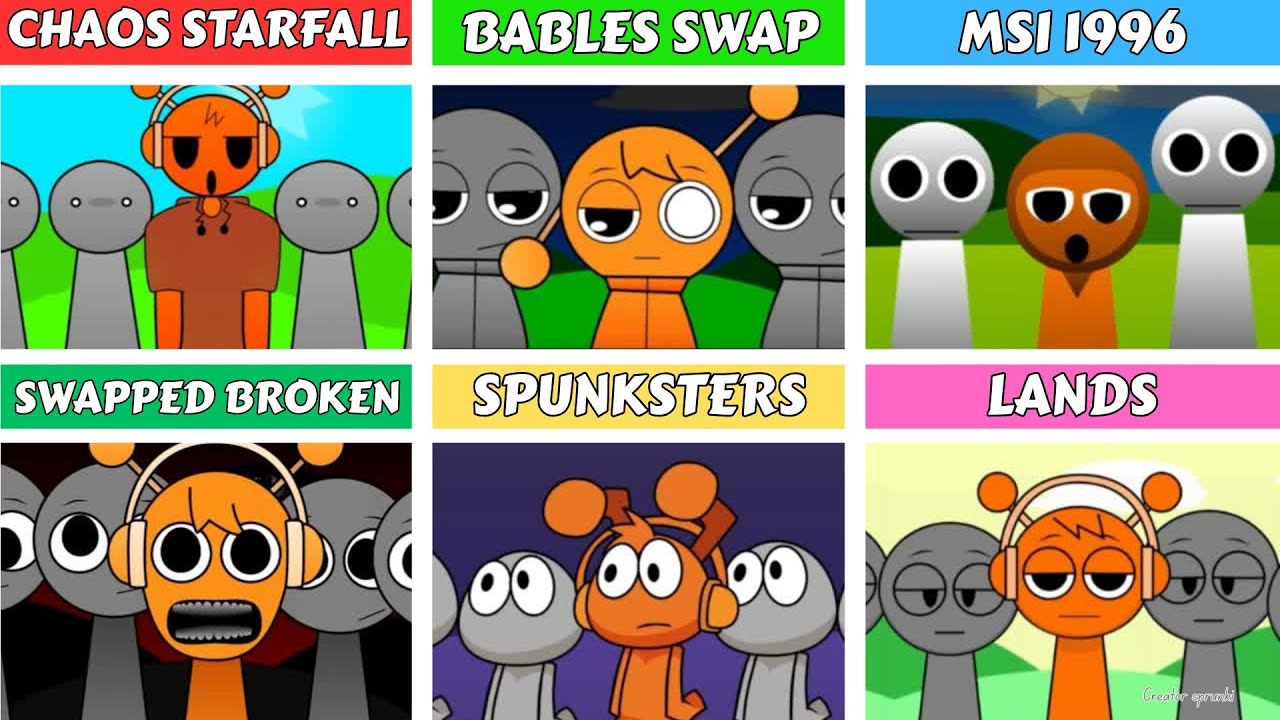SPRUNKI CHAOS STARFALL VS SWAPPED BROKEN VS BABLES SWAP VS SPRUNKSTERS ...