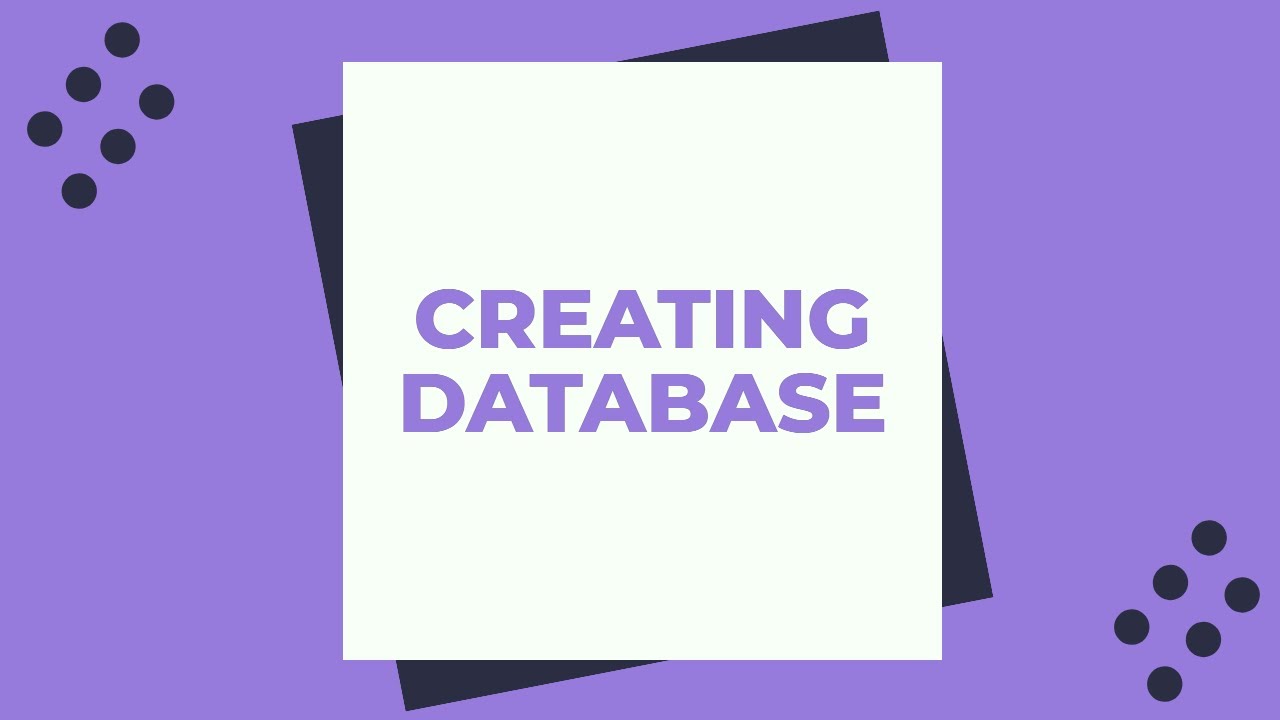 Creating DATABASE in SQL - YouTube
