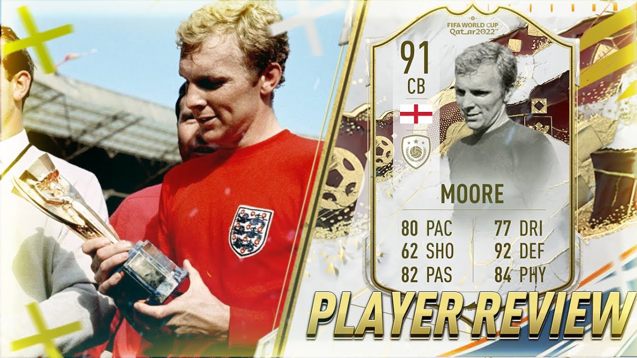 UTILIZABLE? 91 SIR BOBBY MOORE ICONO WORLD CUP PLAYER REVIEW FIFA 23 ...