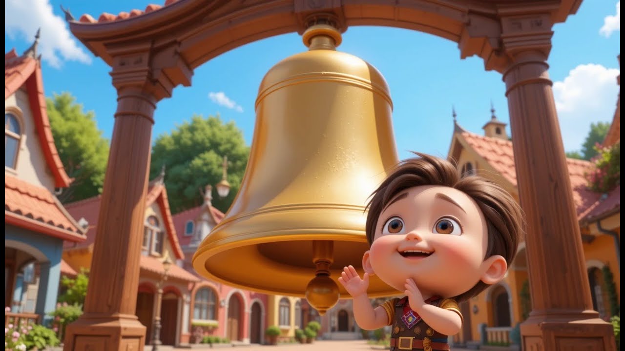 The Golden Bell Rings Ding, Ding, Ding! | Nursery Rhyme & Lyrics for Kids | Educational Kids ...