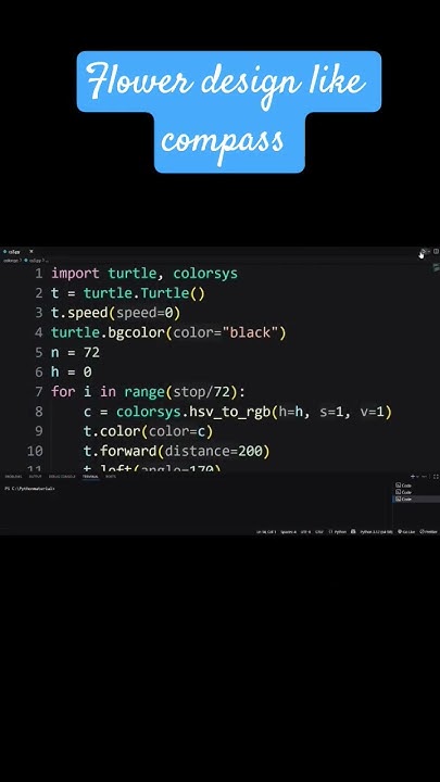 New Python Turtle Designs Flower like Compass. #new #python #youtube #shorts #learn #build # ...
