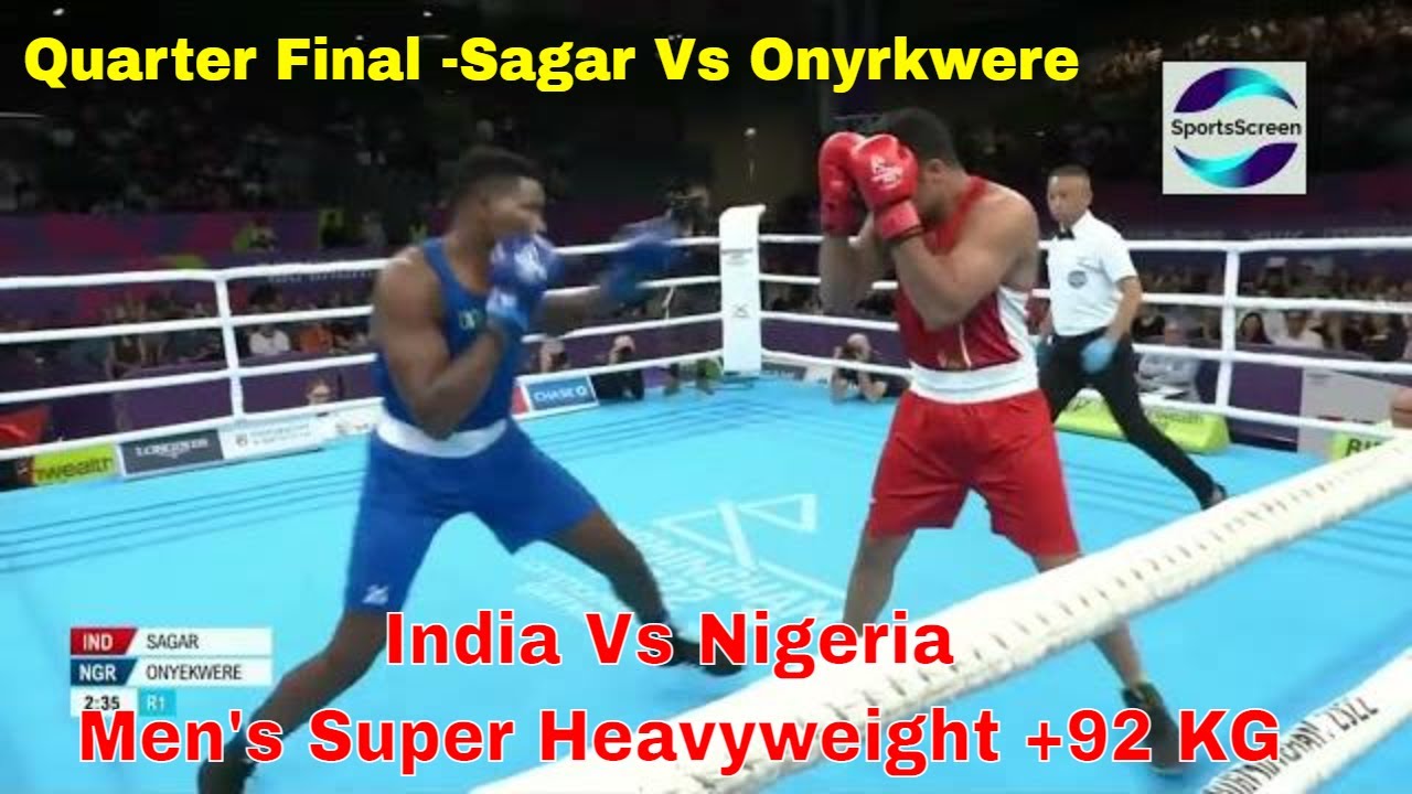 India Vs Nigeria Men's Super Heavyweight +92 KG Boxing || IND vs NGR ...