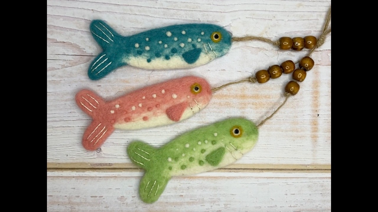 Catch of the Day - needle felt three little fish! - YouTube