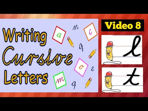 Cursive writing/ Small Alphabet "l" and "t" in cursive/ Cursive writing ...